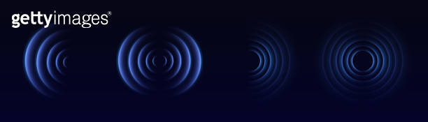 Wifi wave light effect. Radar sensor, beep technology, digital sign ...