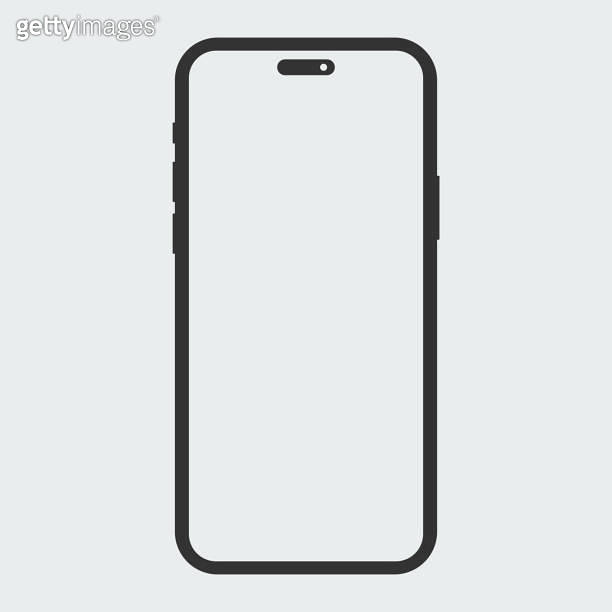 Phone mockup. Mobile phone template front view with blank screen. Easy ...