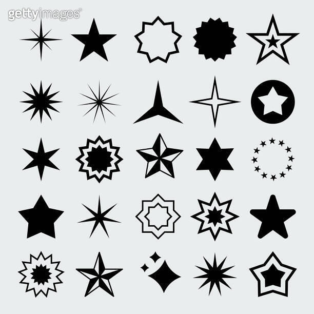Assorted Star Shapes icon set. Easy editable vector design. 이미지 ...
