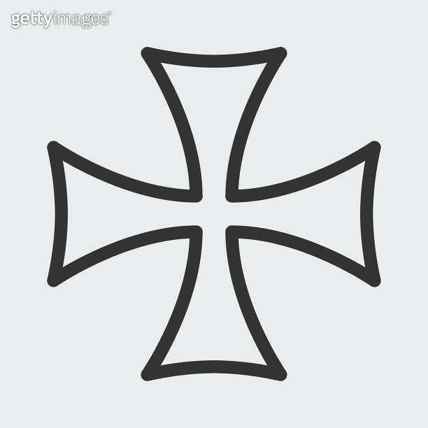 Knights Templar Cross. Easy editable outline vector design. 이미지 ...