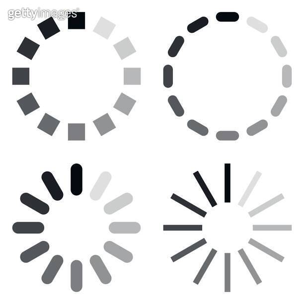 Loading icon set.Circle loader templates.Load indicator signs.Waiting ...