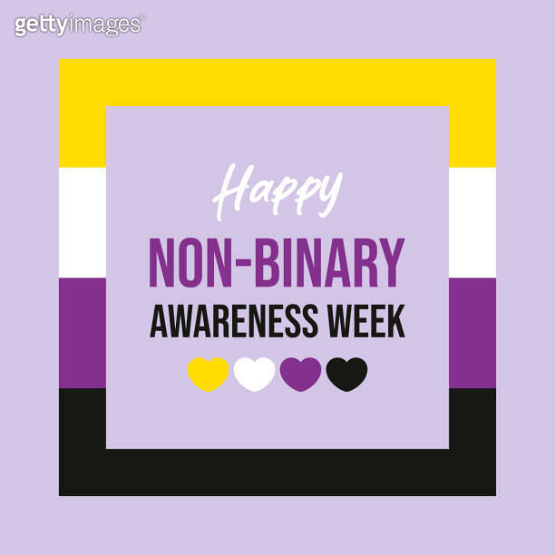 Happy Non-Binary Awareness Week poster vector illustration 이미지 ...