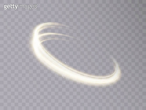 Abstract light swirl trail, light speed effect. Bright light trail formed in motion on a ...