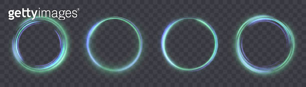 Shining round frame with special light effect isolated on transparent ...