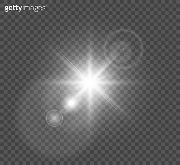 Glowing light effect. Sparkling highlights of a bright flash with a ...