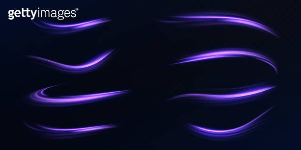 Purple Light Vortex. Abstract curved light effect of bright lines ...
