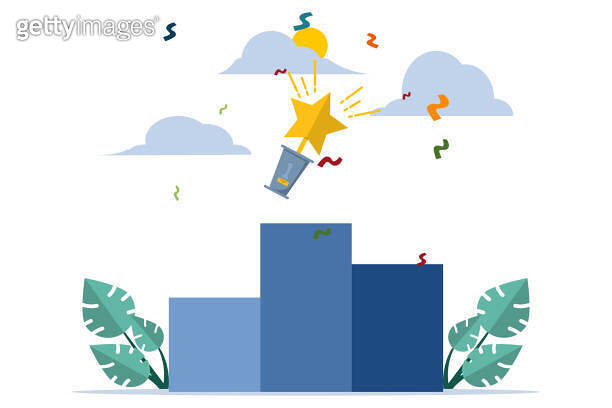 Successful work achievement or team victory, work achievement and ...