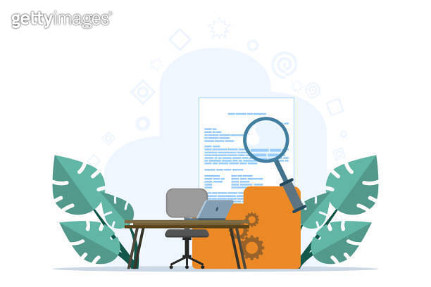 concept of File manager and data storage. file management administration, data archiving concept ...