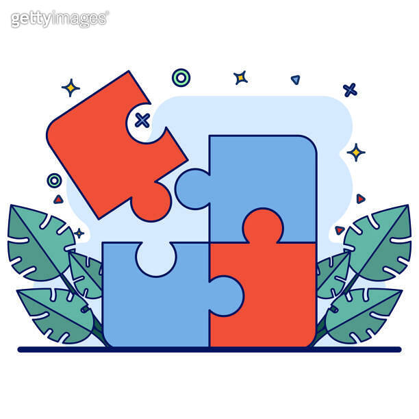 Concept Business solution, problem solving. puzzle game. business ...