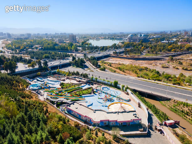 Dushanbe city aerial panoramic view in Tajikistan (2178095734) - 게티이미지뱅크