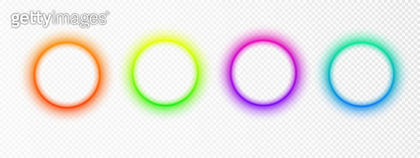 Vibrant color circle border isolated on white. Abstract color gradient ...