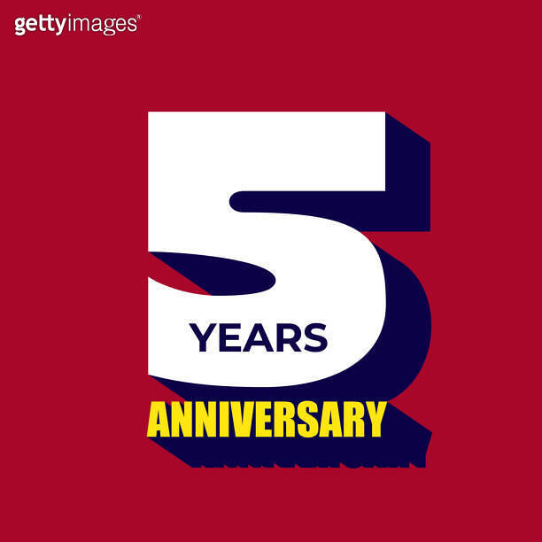 5th anniversary logotype modern bold font vector illustration. 5 years ...