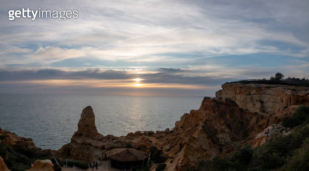 Algar seco cliffs, caves and tidal pools, Carvoeiro, Lagoa, Algarve ...