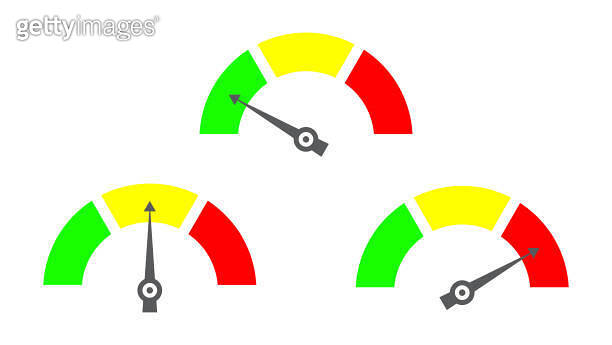 level meter set isolated on white background. circle measuring scale ...