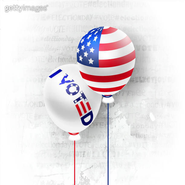 Election day, political election campaign in realistic style. Balloons ...