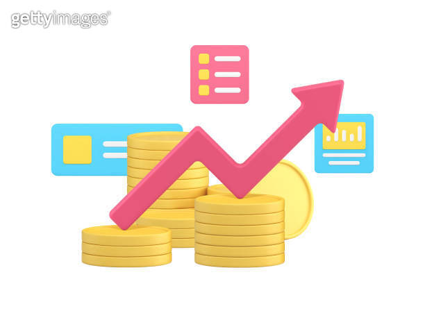 Financial growth profit wealth increase up arrow business analyzing 3d ...