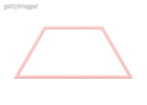 Pink trapezoid frame architectural basic foundation 3d decor element ...