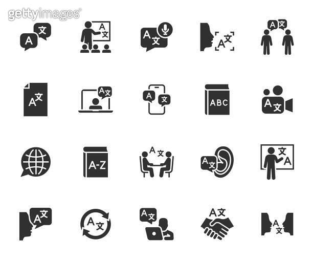 Vector set of translation flat icons. Contains icons translator ... Vector set of translation flat icons. Contains icons translator ...