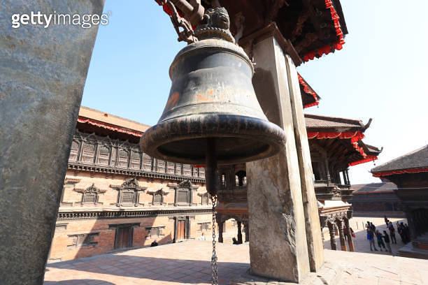 Taleju bell in Bhaktapur Durbar Square, the bell is rung during the ...