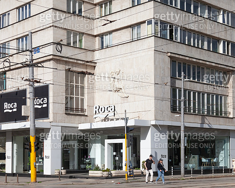 Exterior of Roca shop in central Sofia, Bulgaria. (2159952082) - 게티이미지뱅크
