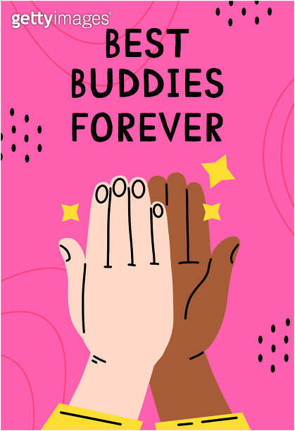 Friendship poster design with hands giving high fives with text best ...