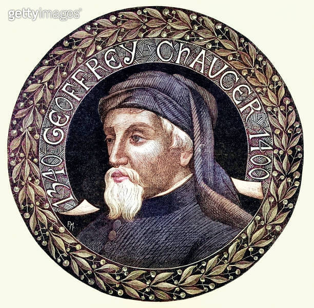 Portrait of Geoffrey Chaucer, English poet, author, and civil servant ...