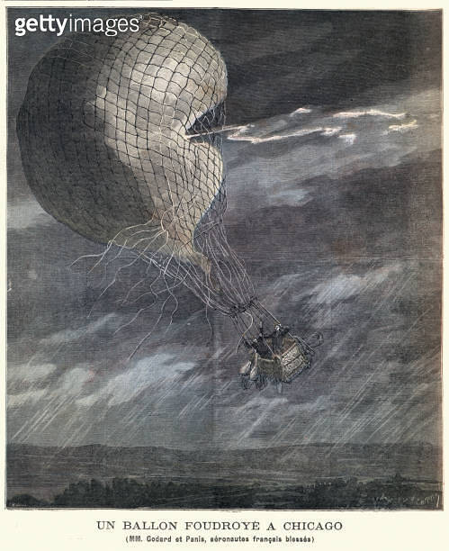 Hot air balloon in a storm, hot air balloon accident, hit by lightning ...