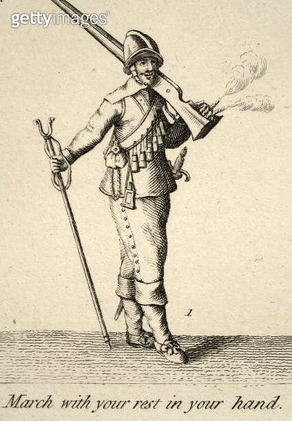 English soldier, Musketeer, Exercise with the Musket, Infantry ...