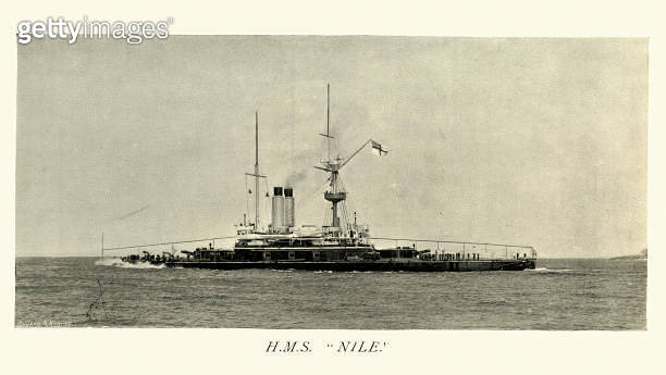 British Royal Navy warship, HMS Nile, Trafalgar-class ironclad ...