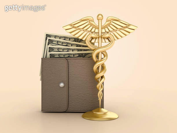 Medical Symbol Caduceus and Wallet with Dollar Bills 이미지 (2115318658 ...