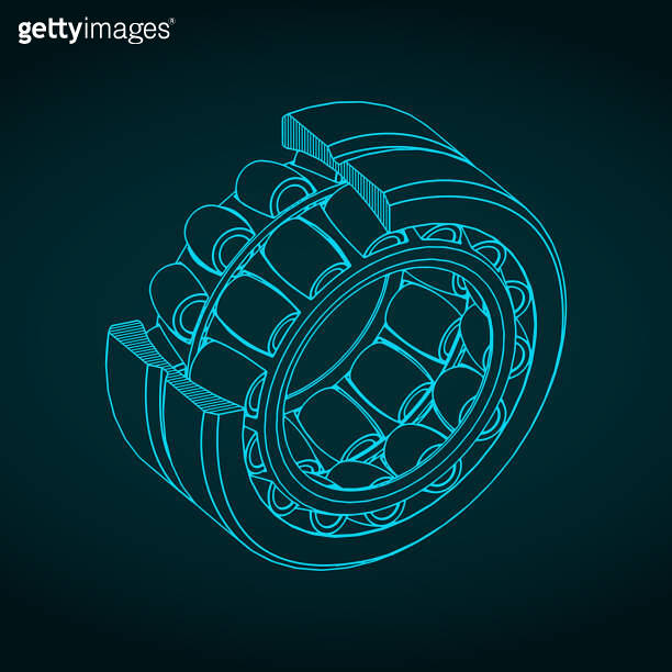 Spherical roller bearing isometric cutaway blueprint 이미지 (1996418835 ...