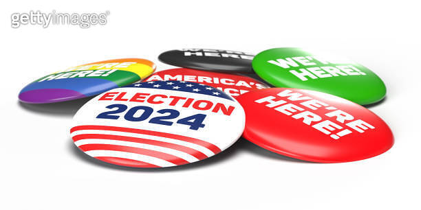 2024 USA Diversity Election Campaign Buttons, side view 이미지 (1909086075 ...