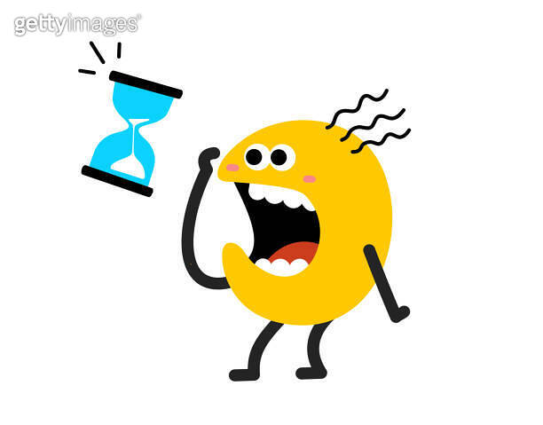 Vector cartoon illustration of cute abstract shape scream character ...