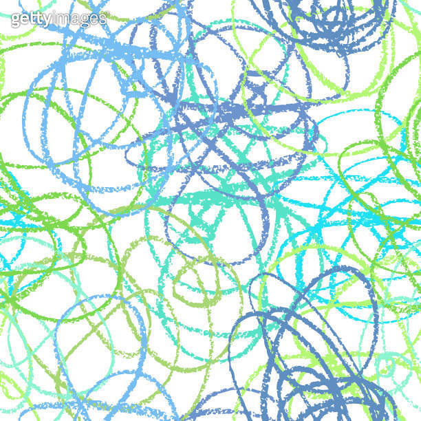 Hand drawn crayon line seamless pattern. Doodle design element. Texture ...