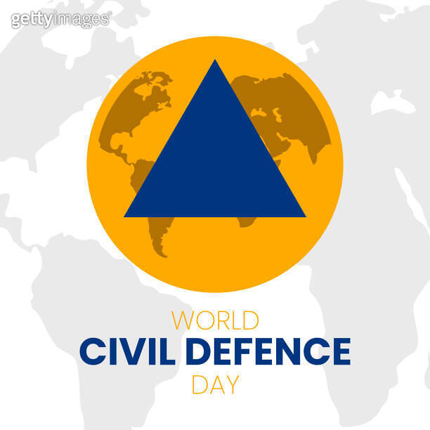 World Civil Defence Day - Orange World Civil Defence Logo, Earth and a ...
