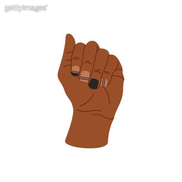 Hand of man with black pattern nails. Male manicure, trendy nails ...