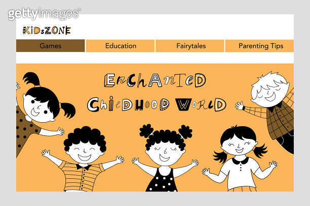 A template for a bright children's website dedicated to the world of ...