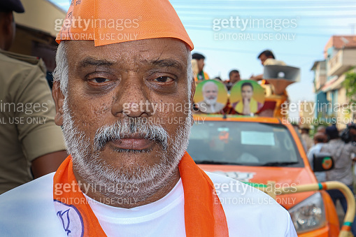 A Senior Adult poses for a picture at a BJP Political rally for ...