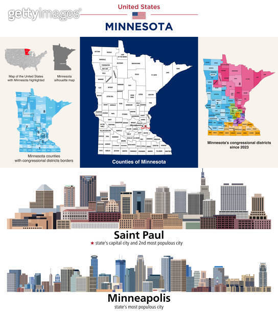 Minnesota's counties map and congressional districts since 2023 map ...