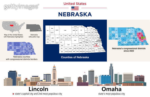 Nebraska counties map and congressional districts since 2023 map ...