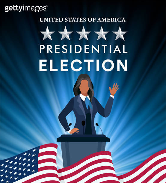 Presidential Election Day. Vote 2024 in the USA. Woman politician. 이미지 ...