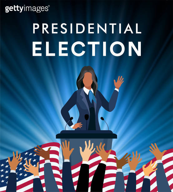 Presidential Election Day. Vote 2024 in the USA. Woman politician. 이미지 ...