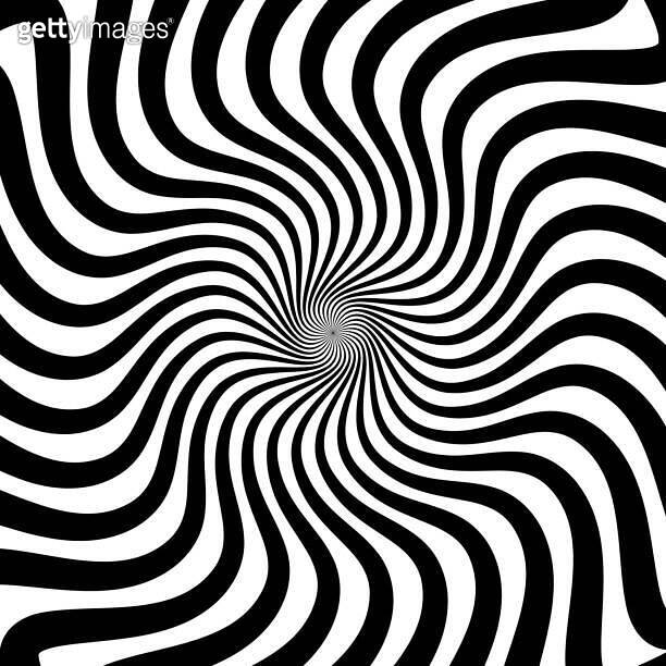 Psychedelic hypnotic spiral, black and white swirl (2174162869) 일러스트 ...