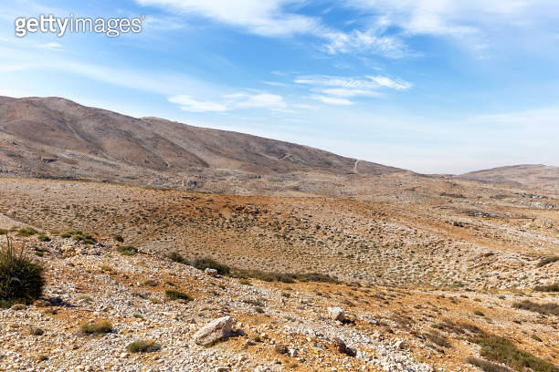 Mountain pass Kfar-zebian on the road from Beirut to Baalbek. Road ...