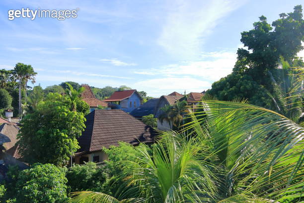 Beautiful view of Ubud city from the roof on Bali island, Indonesia 이미지 ...