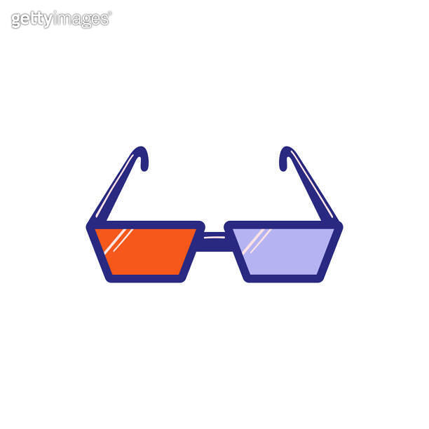 y2k Polarized 3D Glasses Flat Cartoon Illustration 이미지 (2158116919 ...