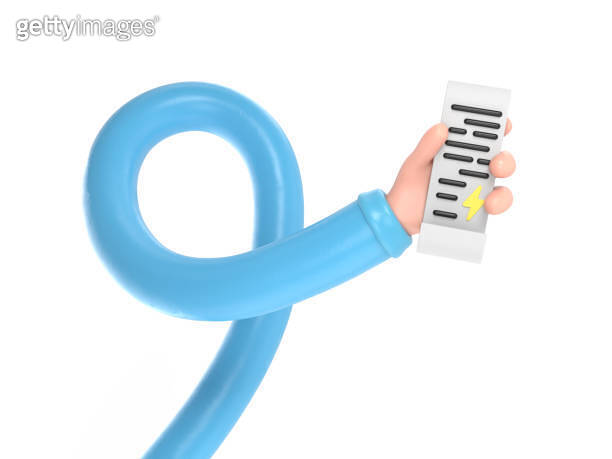 3d female hand holds payment energy bill paper invoice icon design ...