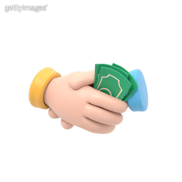 Money handshake. Corruption concept. Successful deal. Money in the palm ...