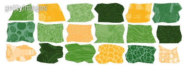 Abstract design green rectangle frame on paper, organic shapes and ...