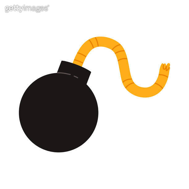 This is a cartoonstyle bomb that features a classic fuze and represents ...